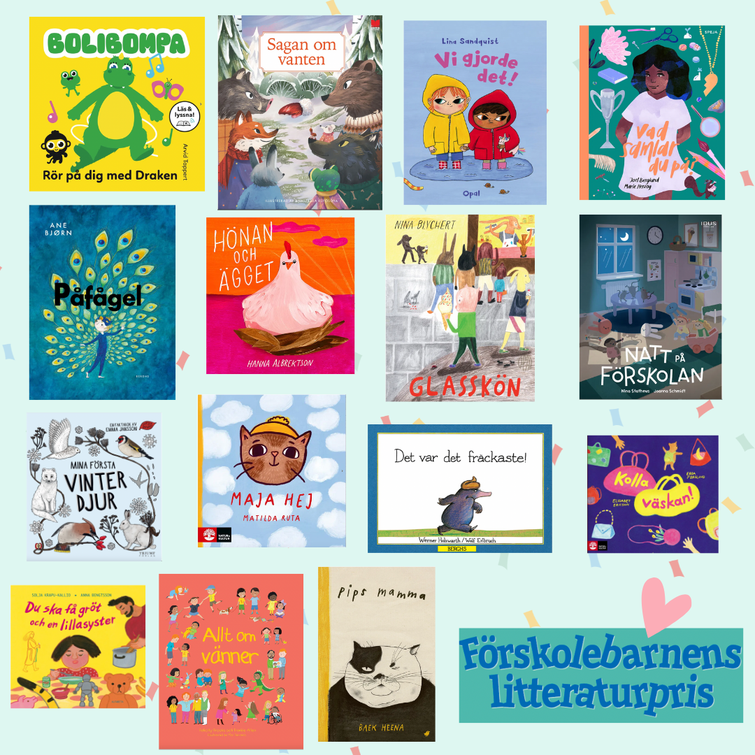15 nominerade titlar till Förskolebarnens litteraturpris är ...